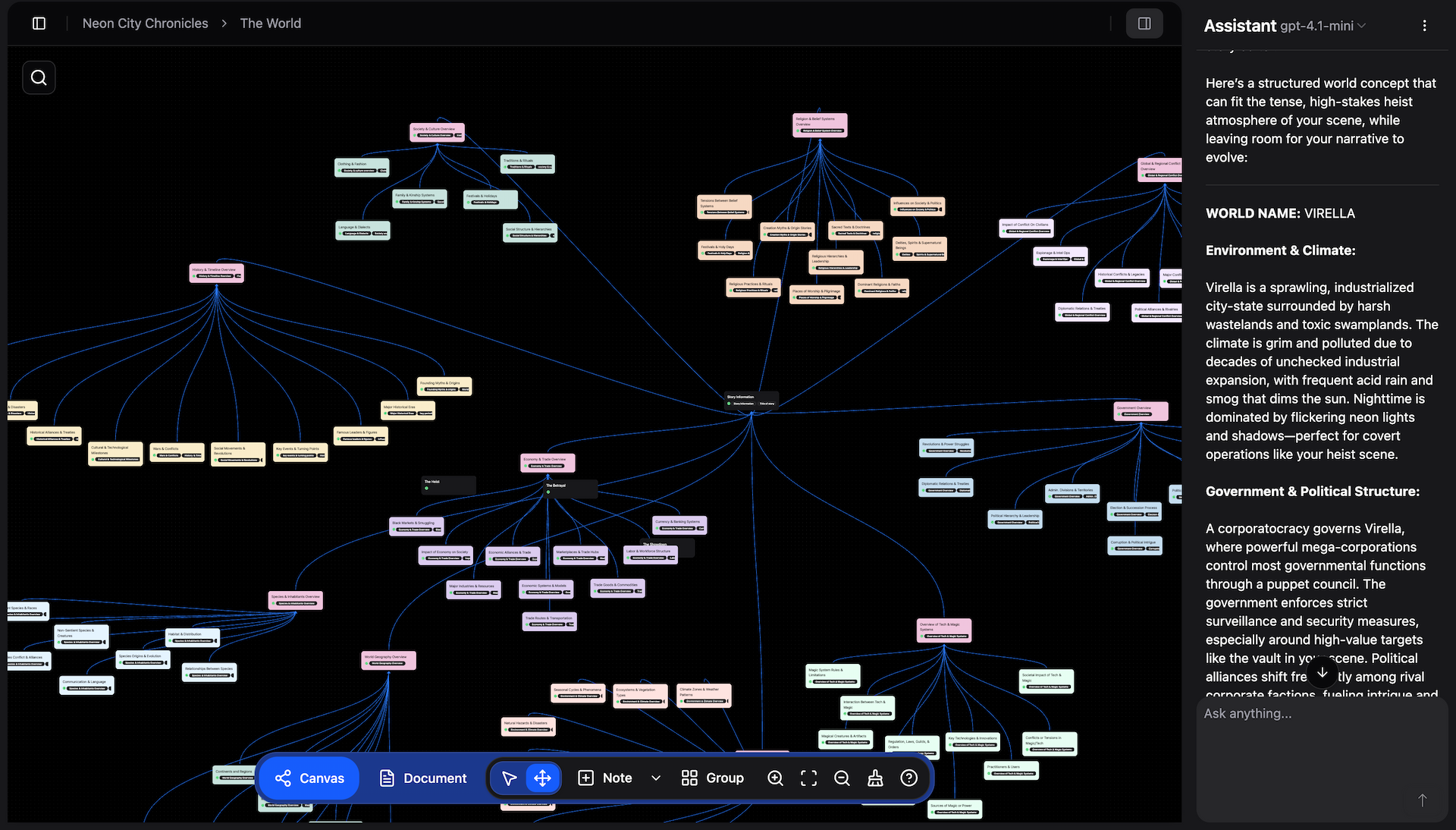 Creative Second Brain Software & Worldbuilding Tool